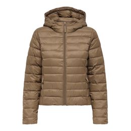 Steppjacke Only "ONLTAHIA LW QUILTED HOOD JKT OTW CC OTW", Damen, Gr. M, cocoa cr&eacute;me, Web, Obermaterial: 100% Nylon, unifarben, regular fit, Jacken Steppjacke