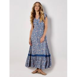 Apricot Kleid Damen Gr&ouml;&szlig;e 34 blau / koralle Winterkleid