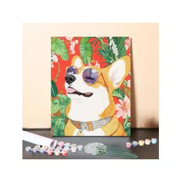 ARTNANAS DIY Malen nach Zahlen Set-"Sommerblick" | Gr.: 30x40cm mit Keilrahmen nicht ges