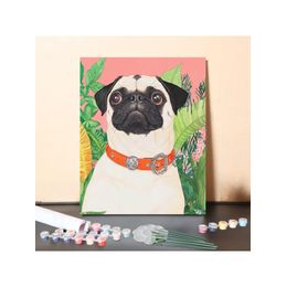 ARTNANAS DIY Malen nach Zahlen Set-"Mopsblick" | Gr.: 30x40cm mit Keilrahmen nicht ges