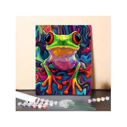 ARTNANAS DIY Malen nach Zahlen Set-"Regenbogenfrosch" | Gr.: 40x50cm mit Keilrahmen nicht ges