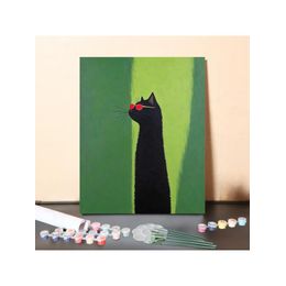 ARTNANAS DIY Malen nach Zahlen Set-"Schlankmiau" | Gr.: 30x40 ohne Rahmen