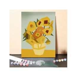 ARTNANAS DIY Malen nach Zahlen Set-"Sonnenblumen" | Gr.: 30x40 mit Rahmen