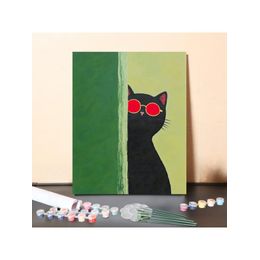ARTNANAS DIY Malen nach Zahlen Set-"Coolkatze" | Gr.: 40x50 ohne Rahmen