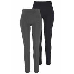 Boysen's BOYSENS Leggings in grau-melange + schwarz | Gr.: 48