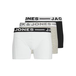 Jack & Jones JACK & JONES Junior 3er-Set: Boxershorts "Sense Trunks" in Grau/ Schwarz/ Wei&szlig; | Gr.: 128