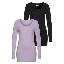Flashlights Langarmshirt in flieder, schwarz | Gr.: 32/34