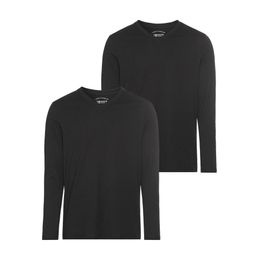 MAN'S WORLD Man's World Langarmshirt in schwarz-schwarz | Gr.: L
