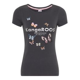 Kangaroos T-Shirt in dunkelgrau-bunt | Gr.: 36-38