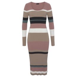 Laura Scott Strickkleid in beige-rosa-gestreift | Gr.: 38