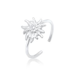 Elli Fingerring »Edelweiss Tracht Dirndl Wiesen 925 Sterling Silver« Silber Resizable Ring für Damen mit Edelweiss verleiht jedem Outfit einen...