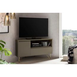 Salesfever TV-Board »Bolton Moderne TV-Eckkommode« Ecklösung, TV-Kommode matt lackiert, Push-to-open Funktion Grau/Gold 0 Haarnadel-Beine aus...
