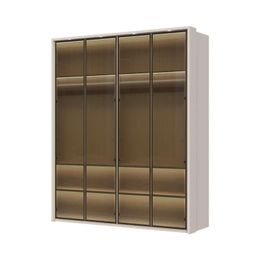 Places of Style Dreht&uuml;renschrank &raquo;Opera Parsol-Glast&uuml;ren, LED-Glasbodenbeleuchtung, mit und ohne Kranz&laquo; Glast&uuml;ren, UV-Lack, LED-Innenbeleuchtung,...