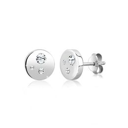 Elli Paar Ohrstecker »Basic Geo Trend Kristalle 925 Silber« Weiß onesize Elegante Ohrringe aus 925er Sterling Silber
