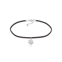 Elli Collier »Choker mit Anhänger Edelweiss 925 Sterling Silber« Silber 32 Halskette für Damen mit traditionellem Schmuckthema