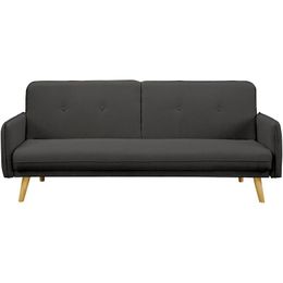 Salesfever Schlafsofa »Komfortables Linköping Schlafsofa« mit Knopfheftung im Rücken und Schlaffunktion, Breite 188 cm Dunkelgrau