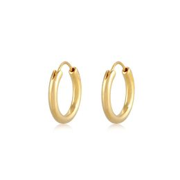 Elli Premium Paar Creolen &raquo;Creole Klassik 585 Gelbgold&laquo; Gold onesize Ohrringe f&uuml;r Damen in Creolenstil verleihen jedem Outfit einen Hauch von Eleganz