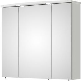 SAPHIR Badezimmerspiegelschrank »Spiegelschrank Serie 3006 inkl. LED-Aufsatzbeleuchtung, 3 Türen« Badschrank 80 cm breit, inkl. Steckdose und...