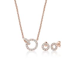 Elli Schmuckset »Kreis 925 Silber, mit Kristallen von Swarovski « () Rosegold onesize Schmuckset für Damen mit Swarovski Kristallen verleiht jedem...