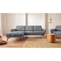 exxpo - SOFA FASHION Ecksofa »Palic, inkl. Rückenverstellung, bequem, elegant, Breite 245cm, L-Form« grau