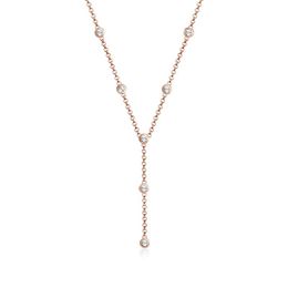 Elli Collierkettchen »Y-Kette 925 Silber, mit Kristallen von Swarovski « Rosegold 45 Modische Y-Kette für Frauen
