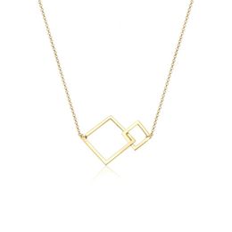 Elli Kette mit Anhänger »Anhänger Quadrat 925 Sterling Silber« Gold 45 Halskette für Damen aus 925 Sterling Silber glänzend und elegant