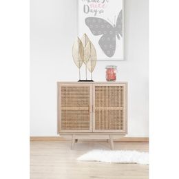 Salesfever Kommode »Vejle Design-Sideboard für Stauraum« Charmante Schubladenfronten aus stilvollem Rattangeflecht Natur