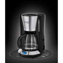 Russell Hobbs Filterkaffeemaschine »Victory 24030-56« 1, 25 l Kaffeekanne 1x4 Digitale Glas-Kaffeemaschine schwarz/silberfarben