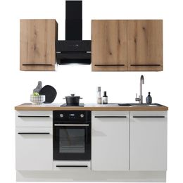 BASIC BY BALCULINA Pantryk&uuml;che &raquo;Torcello BxHxT 180x210x60 cm&laquo; Breite 180cm, wahlweise mit E-Ger&auml;ten, Softclose-Funktion K&uuml;che: wei&szlig; + Front:...