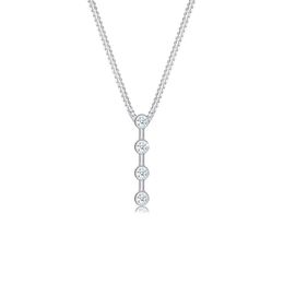 Elli DIAMONDS Collierkettchen »Diamant Weiß Brillantschliff (0.06ct) 925 Sterling Silber« Silber 45 Halskette für Damen mit Diamanten verleiht...