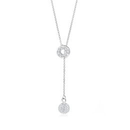 Elli Collierkettchen »Y-Kette Weiß 925 Sterling Silber, mit Kristallen von Swarovski « Weiß 45 Halskette für Damen mit Swarovski Kristallen...
