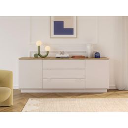 FORTE Sideboard B/H/T 224, 5/85, 7/41, 3 cm Sand / Mauvella Eiche Dieses großzügige Sideboard mit einer Breite von ca 2,25 mtr. vereint modernes...