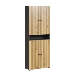 Welltime Hochschrank »Amrum« Badezimmerschrank mit und ohne Schublade - (B/T/H) 40-70/31/186 cm Anthrazit/Eiche Anthrazit