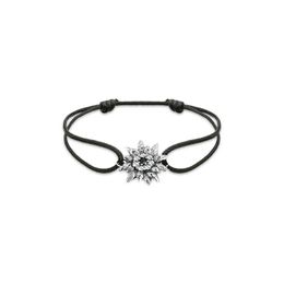 Elli Armband »Edelweiß Tracht Kristalle 925 Silber« Schwarz 18cm Elegantes Armband aus 925er Sterling Silber