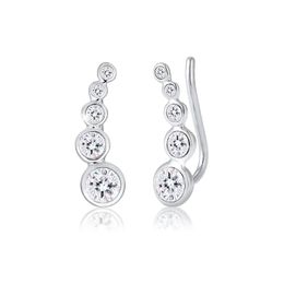 Elli Damen Paar Ohrstecker &raquo;Ohrklemme Earclimber, mit Kristallen von Swarovski &laquo; silber