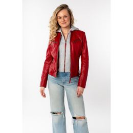 Mauritius Lederjacke »NOLA« mit Kapuze Two-in-One Style - mit abnehmbarer Jersey-Kapuze red XS/34