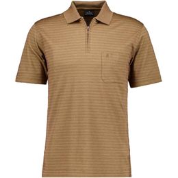 Ragman Poloshirt Kastanie-089 S S Fein gestreift