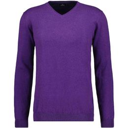 Ragman V-Ausschnitt-Pullover Violett 50 50 Baumwolle-Kaschmir-Mix