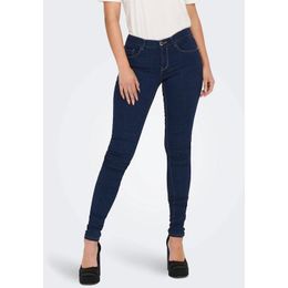 Only Skinny-fit-Jeans »ONLRAIN LIFE REG SKINNY DNM« mit Gürtelschlaufen dark blue denim L (40) - Länge 32 Länge 32 L (40) Skinnyjeans von Only