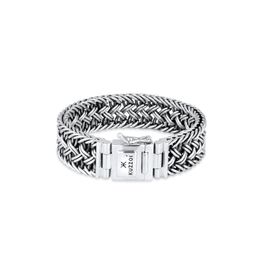 Kuzzoi Armband »Herren Maskulin 925 Sterling Silber Oberfläche oxidiert« Silber 21cm Maskulines Armband für Männer