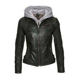 Mauritius Lederjacke &raquo;NOLA&laquo; mit Kapuze Two-in-One Style - mit abnehmbarer Jersey-Kapuze forest green XS/34