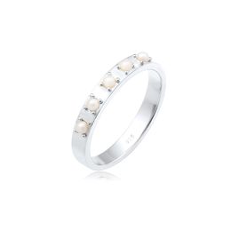 Elli Perlenring &raquo;Synthetische Perle Wei&szlig; 925 Sterling Silber&laquo; Silber 54 mm Ring f&uuml;r Damen mit synthetischen Perlen f&uuml;r einen eleganten Abend