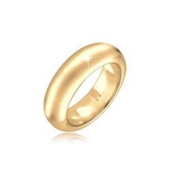 Elli Premium Fingerring »Bandring 925 Sterling Silber« Gold 52 mm Eleganter Ring für Damen aus 925 Sterling Silber ideal für Abendgarderobe