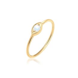 Elli Fingerring »Evil Eye Mondstein Weiß 925 Sterling Silber vergoldet« Gold 58 mm Ring für Damen mit Mondstein verleiht einen Hauch von Eleganz
