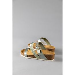 ANISTON SHOES Keilpantolette, Sommerschuh, Strandschuh, Hausschuh, Glitter - NEUE KOLLEKTION mint metallic 36 36 In angesagter Metallic-Optik und...