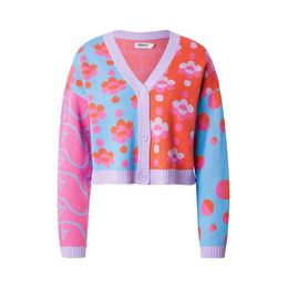 Only Strickjacke 'ONLJAYDI' Damen Größe L hellblau / orchidee / orange