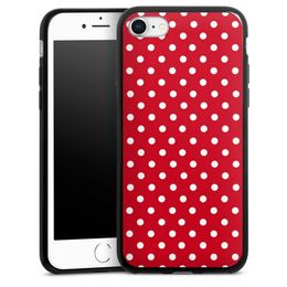 DeinDesign iPhone SE (2020) Handy Slim Case extra d&uuml;nn Silikon Handyh&uuml;lle schwarz H&uuml;lle Polka Dots Points Retro Silikon Slim Case