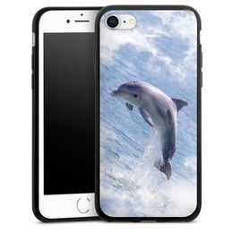 DeinDesign iPhone 8 Handy Slim Case extra d&uuml;nn Silikon Handyh&uuml;lle schwarz H&uuml;lle Dolphin Wale Ocean Silikon Slim Case