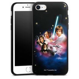 DeinDesign iPhone SE (2022) Handy Slim Case extra dünn Silikon Handyhülle schwarz Hülle Lightsaber Merchandise Star Wars Silikon Slim Case