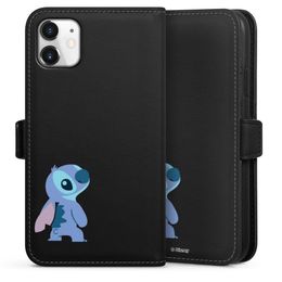 DeinDesign iPhone 11 Handy Klapph&uuml;lle Handyh&uuml;lle aus Kunst Leder schwarz Flip Case Disney Lilo & Stitch Merchandise Sideflip mit Lasche